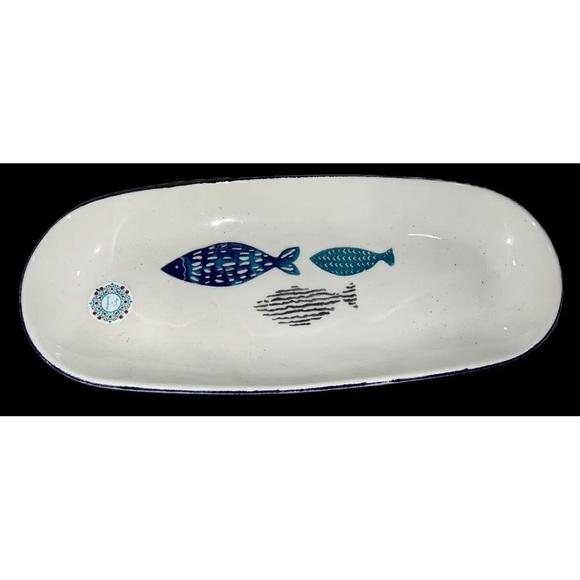 papart | Dining | Papart Ceramic Turkish Coastal Blue Gray Fish Hand ...